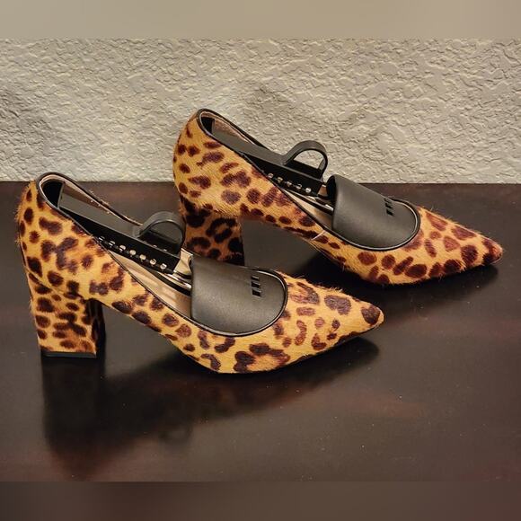 Marc Fisher | Shoes | Marc Fisher Leopard Print Calf Hair Block Heel ...